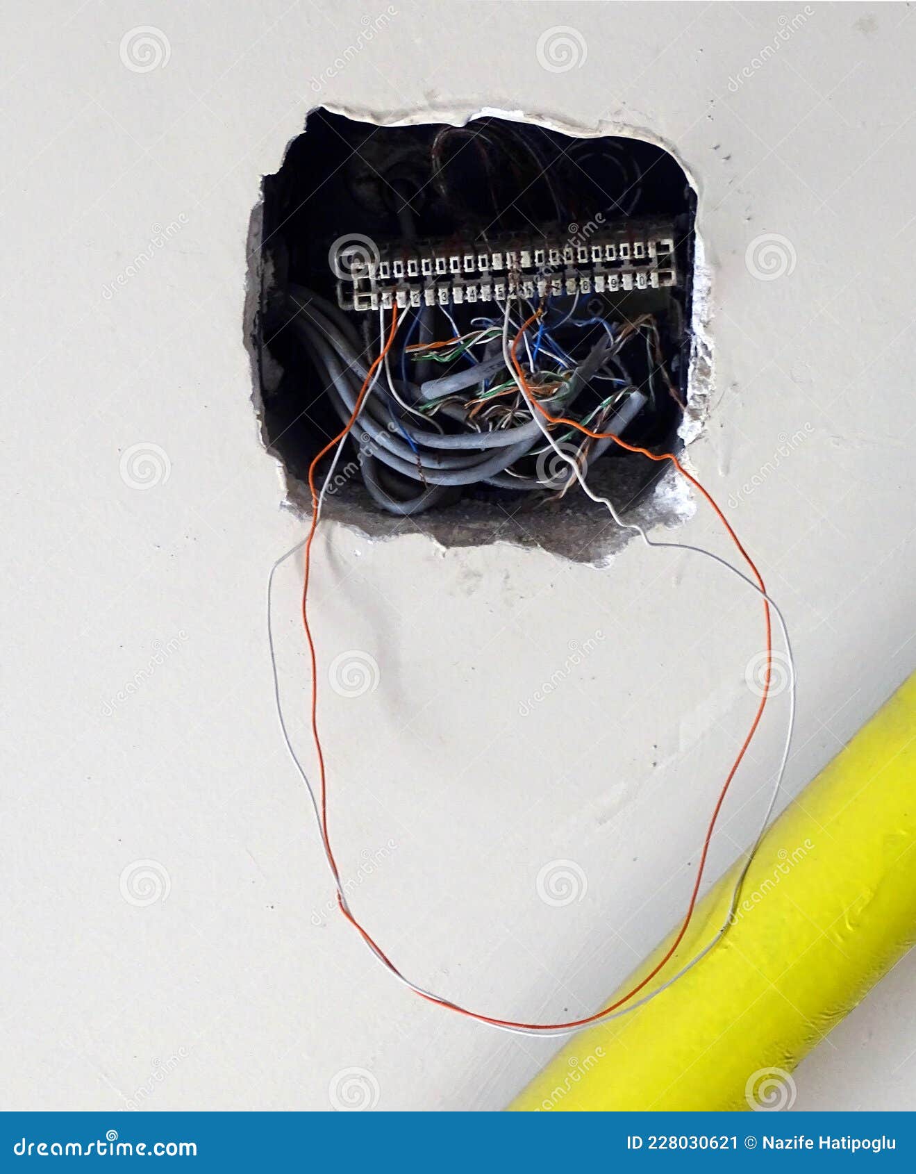 Internet Distribution Network of a Building, Internet Panel and Cables ...