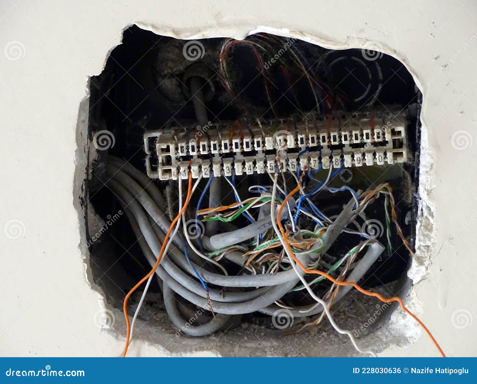 Internet Distribution Network of a Building, Internet Panel and Cables ...