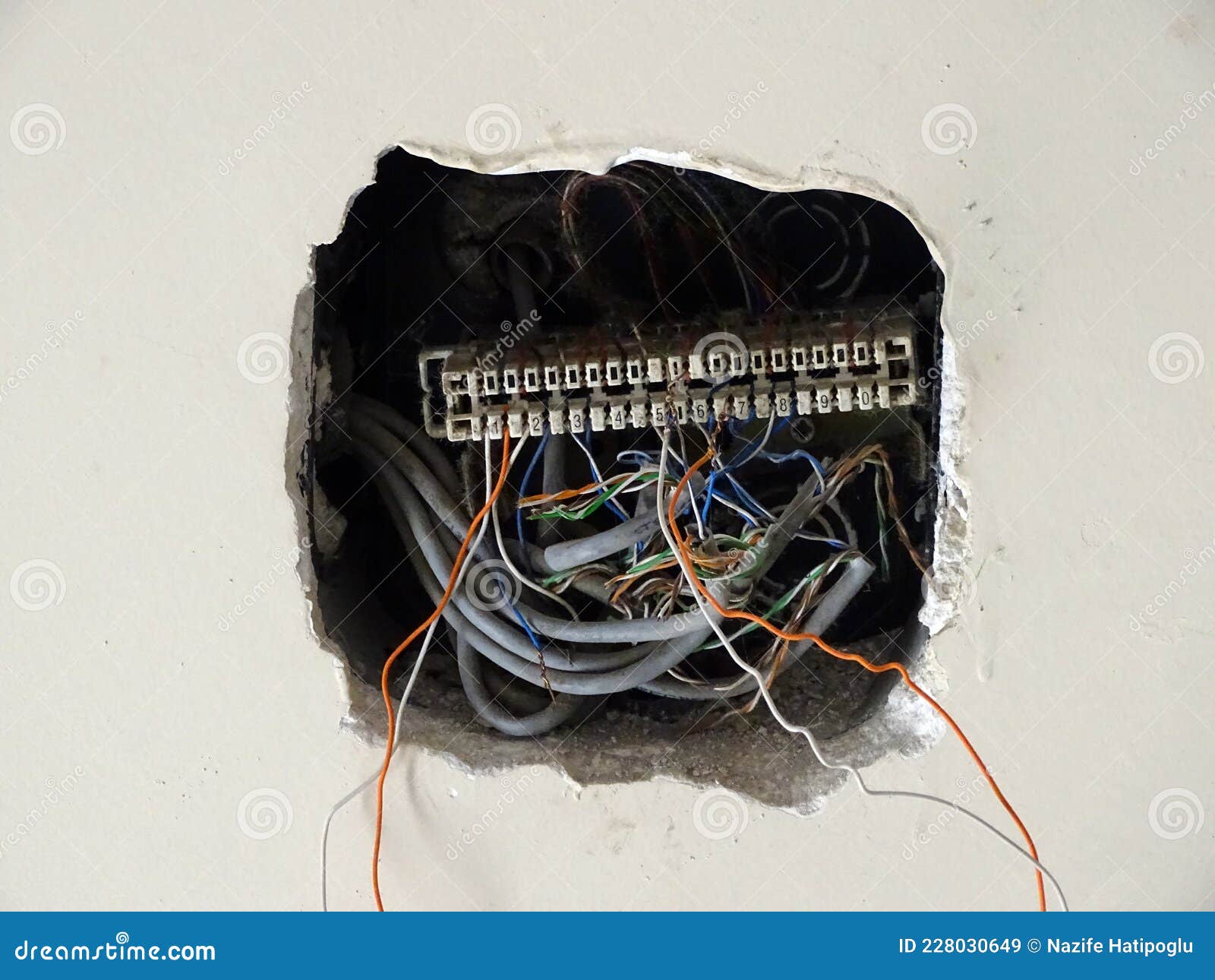 Internet Distribution Network of a Building, Internet Panel and Cables ...