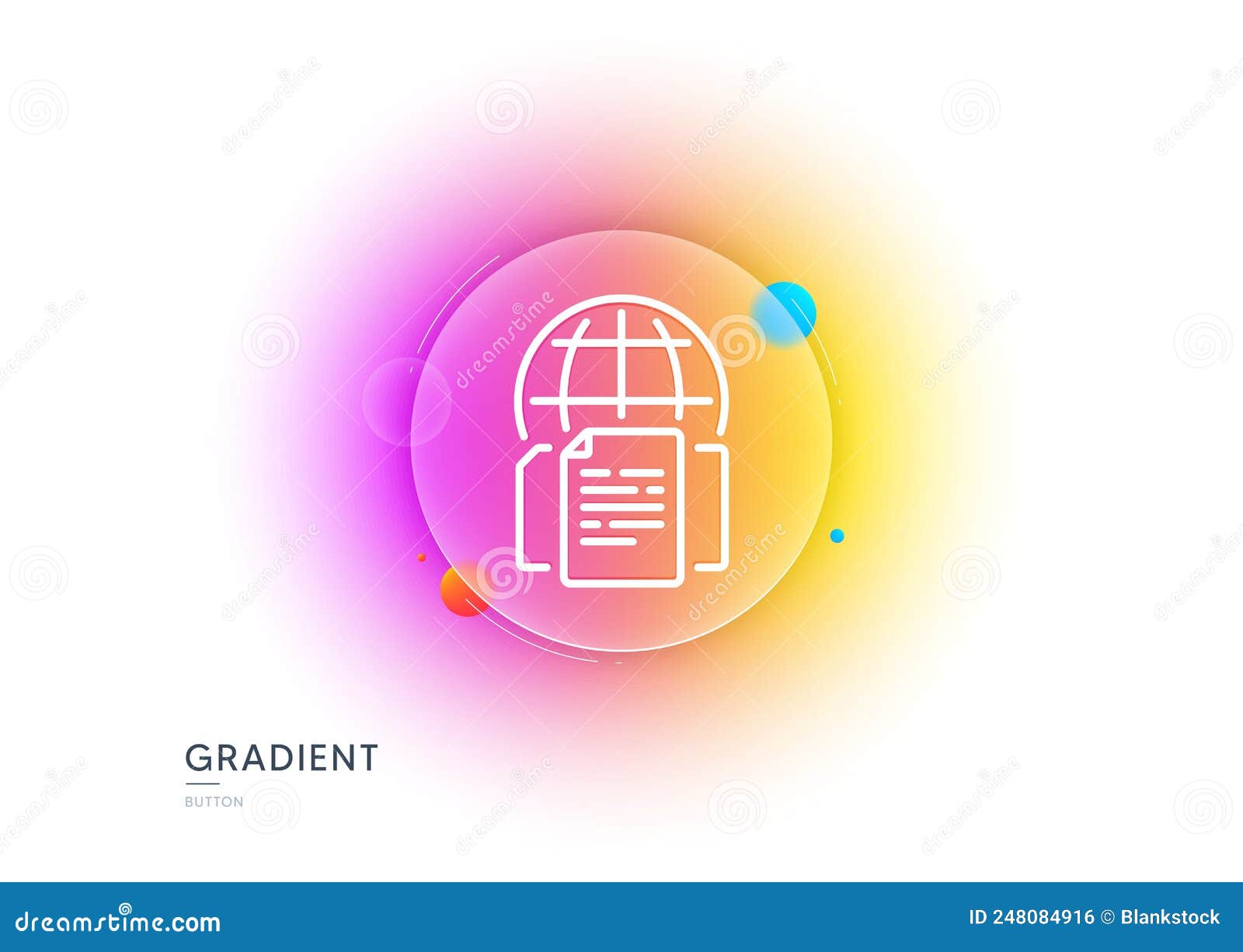Internet Documents Line Icon. Doc File Page Sign. Gradient Blur Button ...