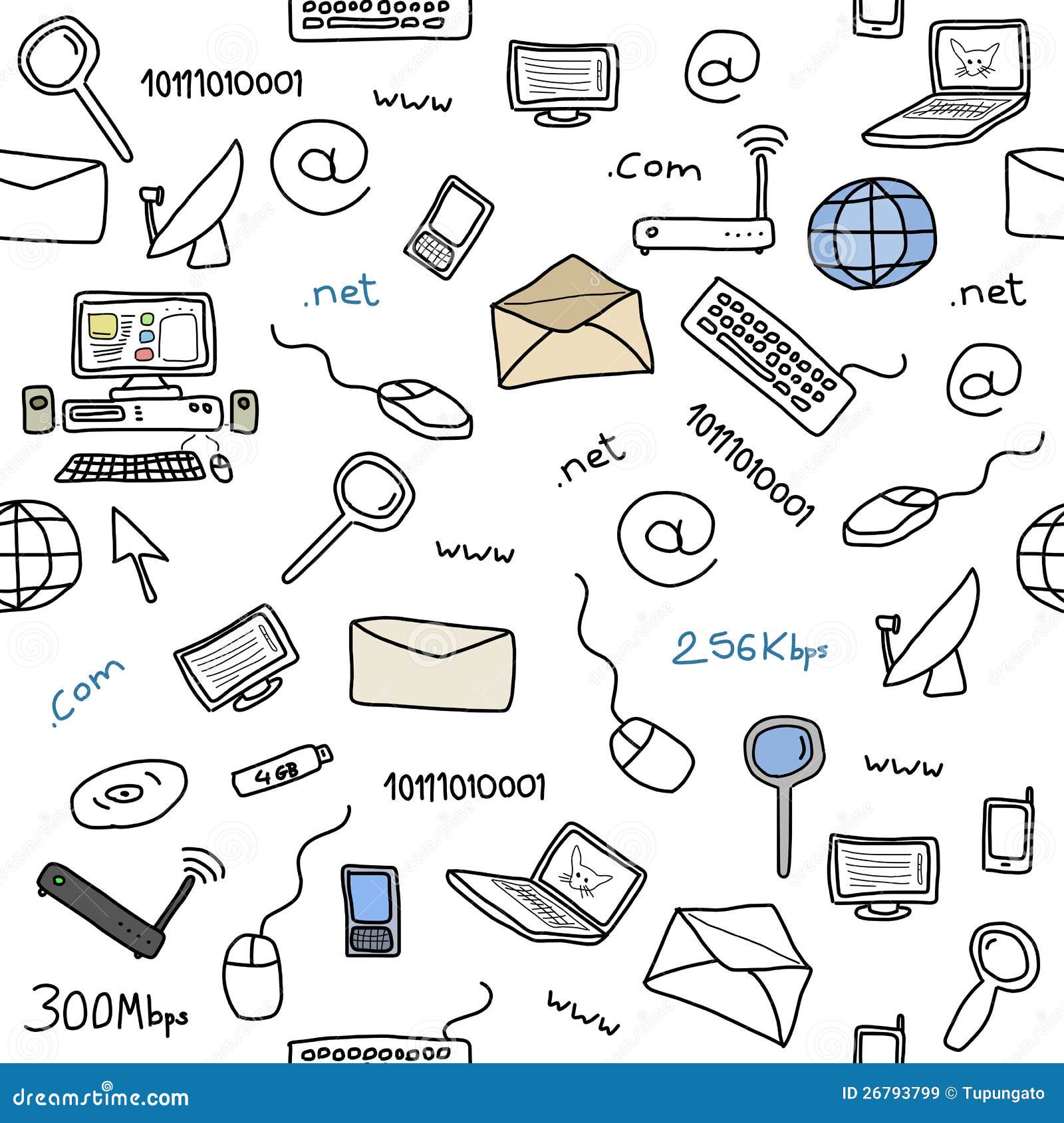 Internet doodle stock vector. Illustration of computer - 26793799