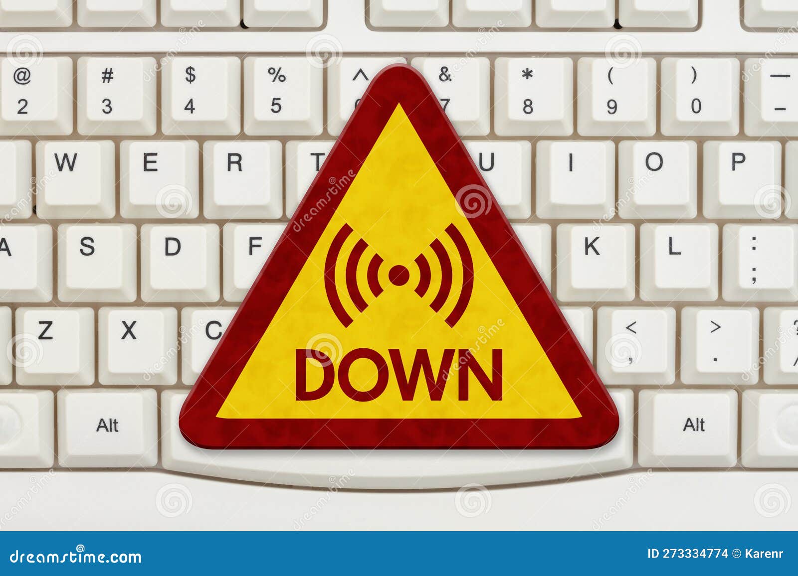 Internet Down Message on a Sign on a Computer Keyboard Stock Photo ...
