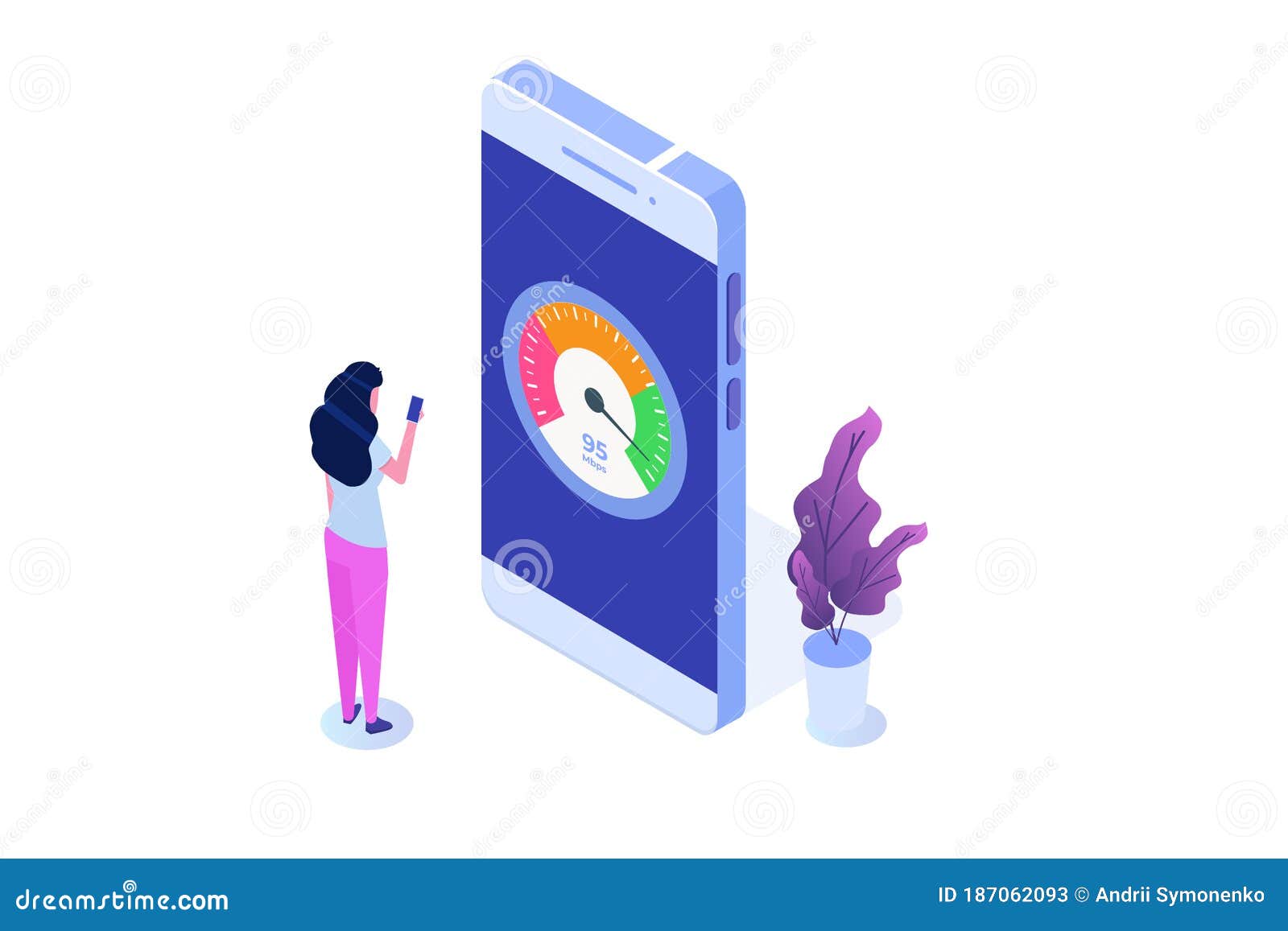 Internet Download Speed Test Concept. Stock Vector - Illustration of ...