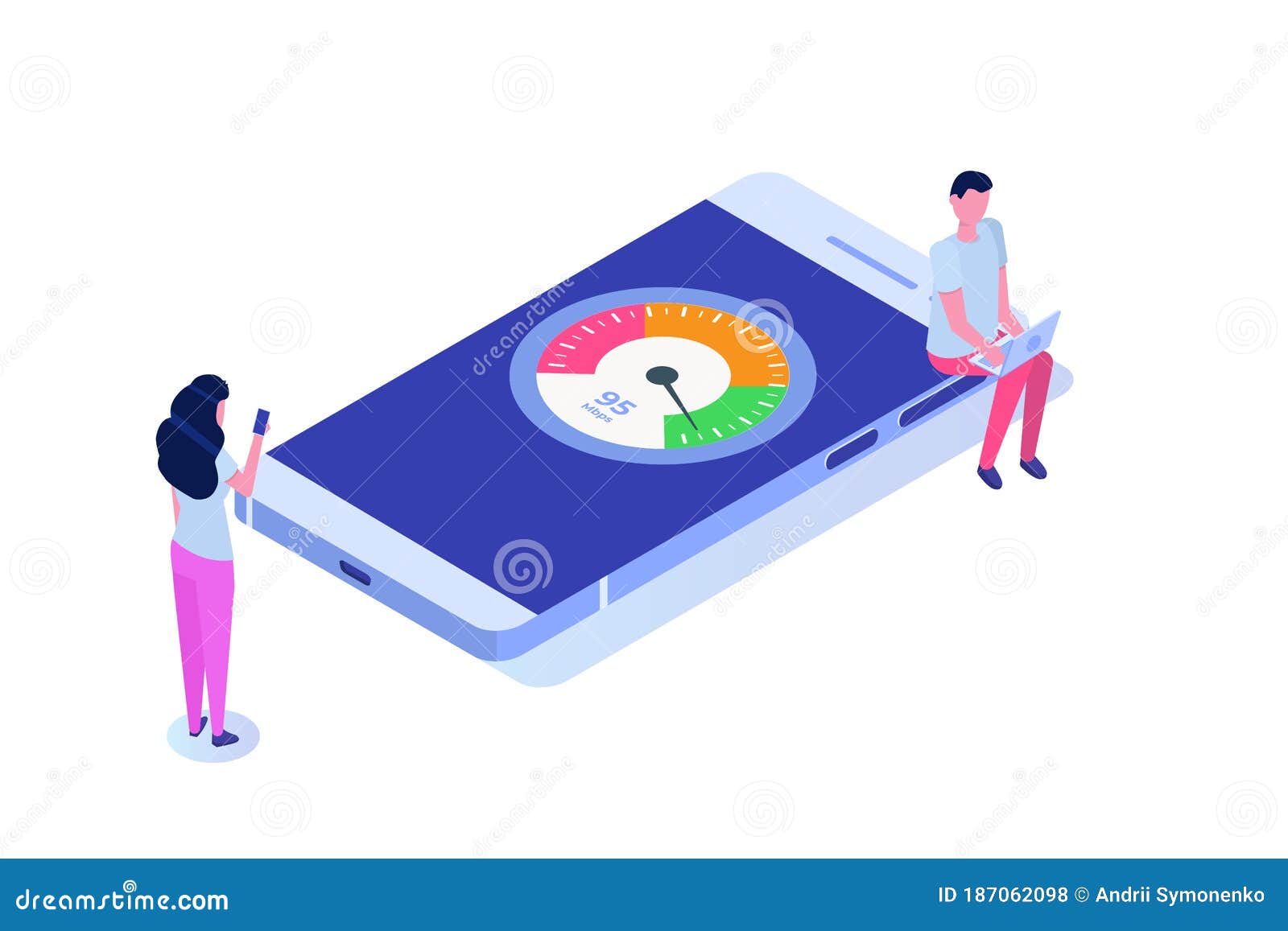 Internet Download Speed Test Concept. Stock Vector - Illustration of ...