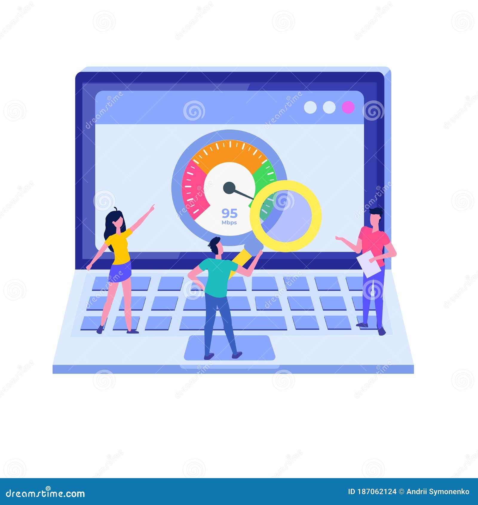 Internet Download Speed Test Concept. Stock Vector - Illustration of ...