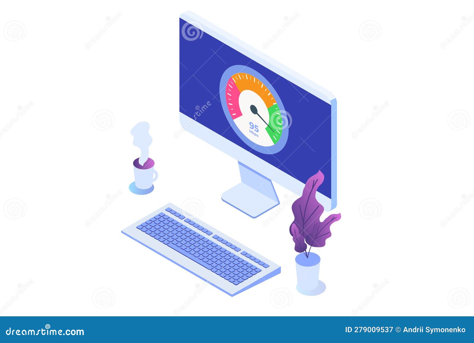 Internet Download Speed Test Concept. Stock Illustration - Illustration ...