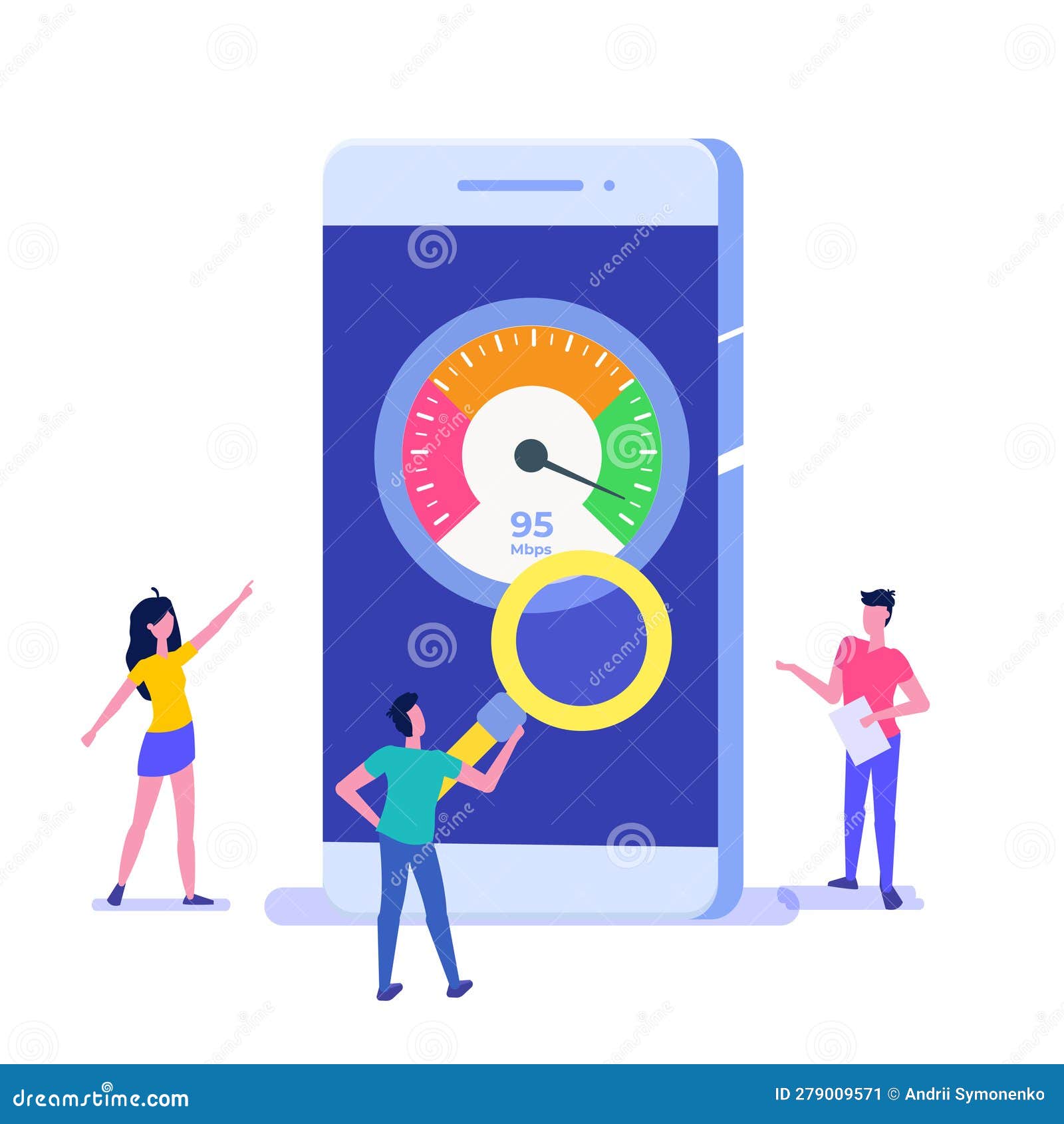 Internet Download Speed Test Concept. Stock Illustration - Illustration ...