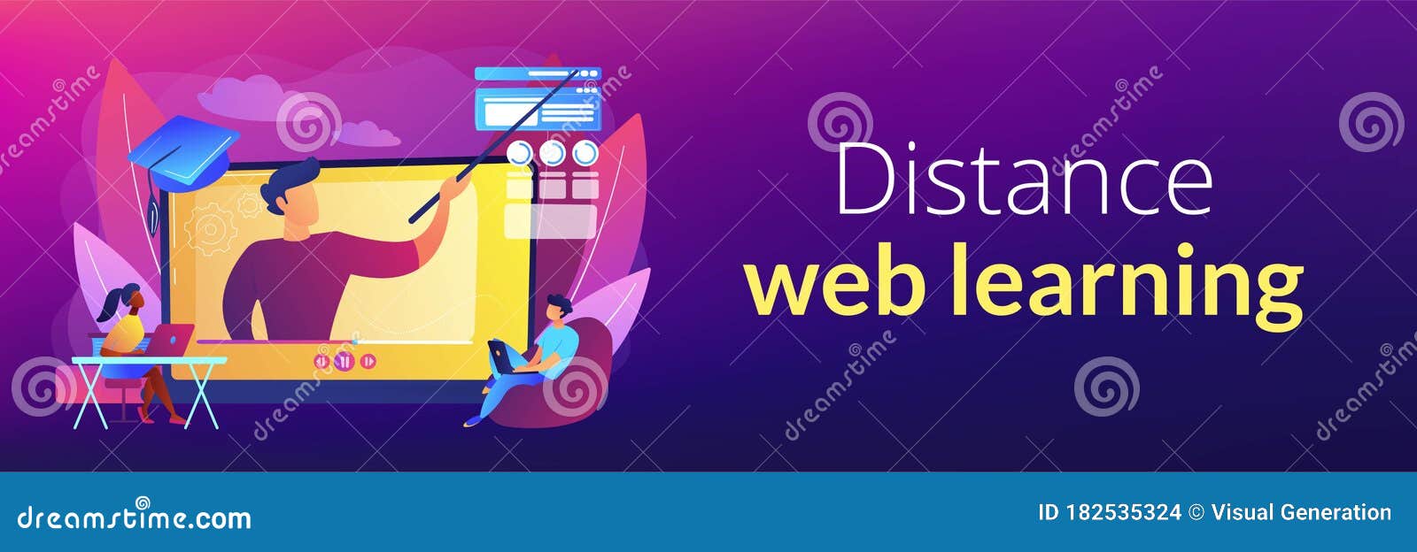 Online Workshop Concept Banner Header Stock Vector - Illustration of ...