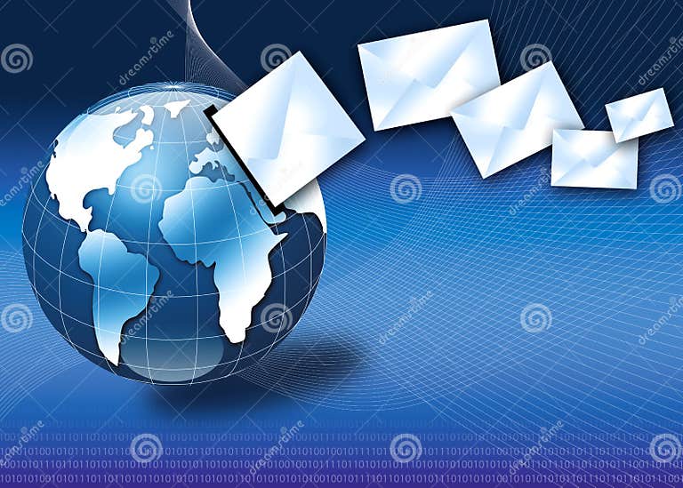 Internet Email Concept with 3d Globe Stock Illustration - Illustration ...