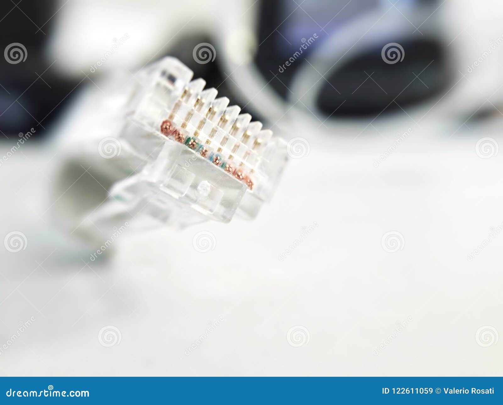 Internet Ethernet Cable, Connector Close Up Stock Image - Image of ...