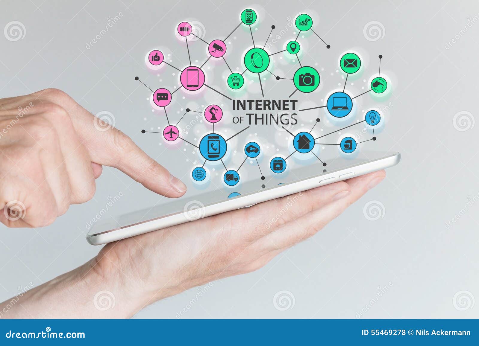Internet of Everything (IOT) Concept. Colorful Icons of Connected ...