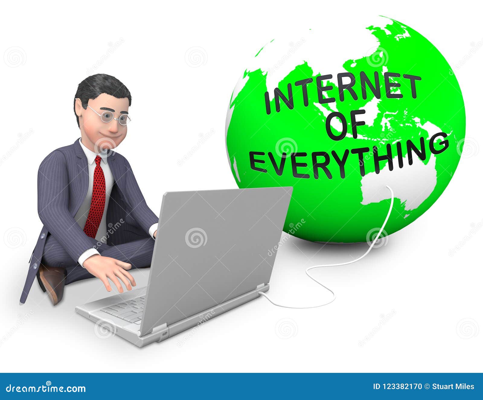 Internet of Everything Smart System 3d Rendering Stock Illustration ...