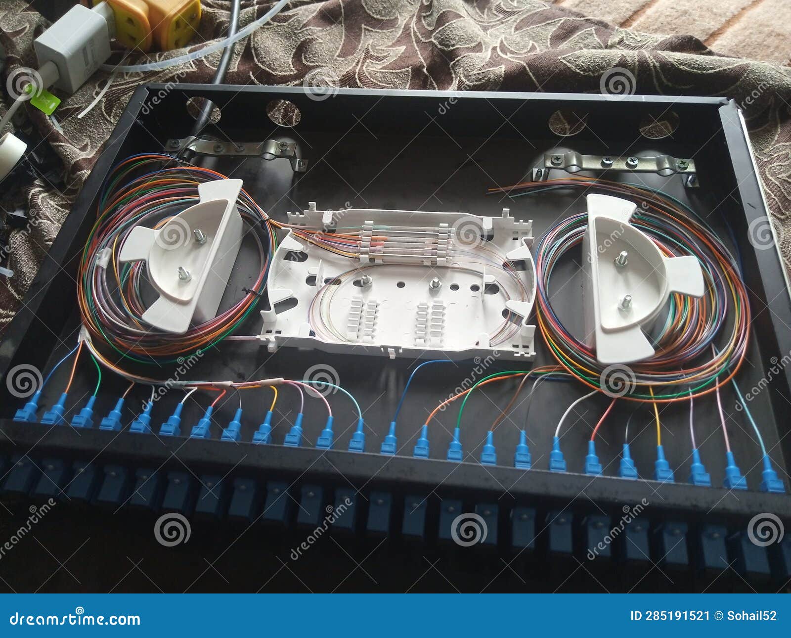 Internet Fiber ODF 24 Port ODF Great Work Stock Image - Image of work ...