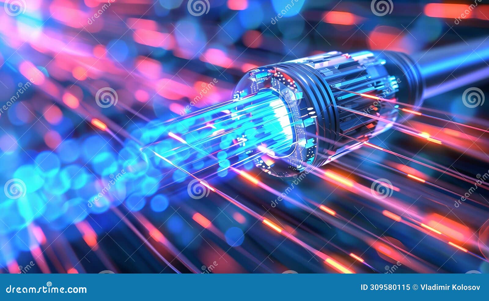 Internet Fiber Optic Cable Technology Concept. Stock Illustration ...