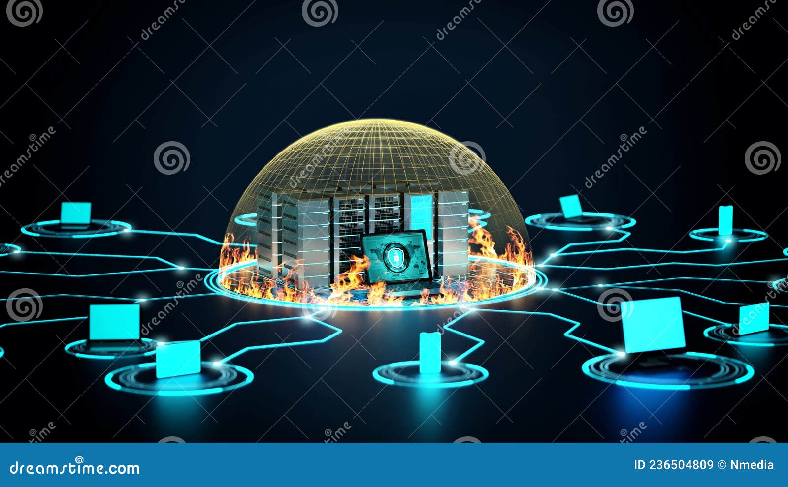 Internet Firewall concept stock illustration. Illustration of email ...