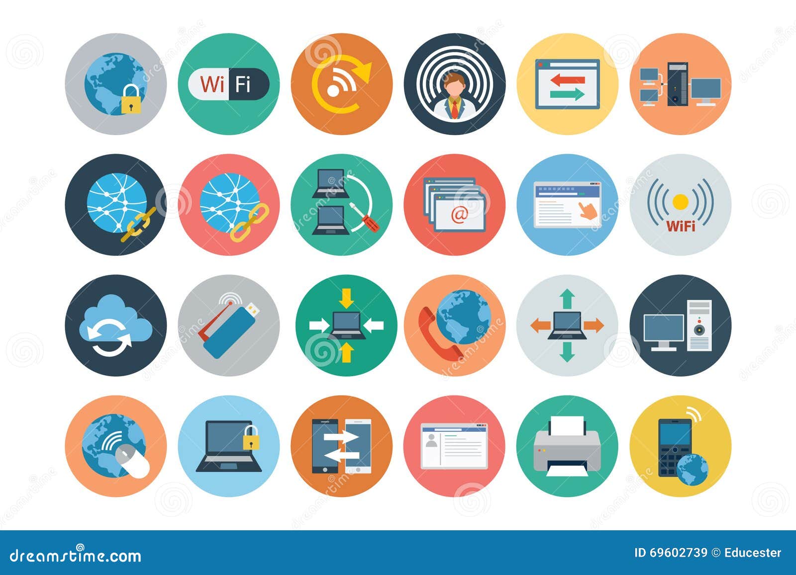 Internet Flat Vector Icons 4 Stock Illustration - Illustration of ...