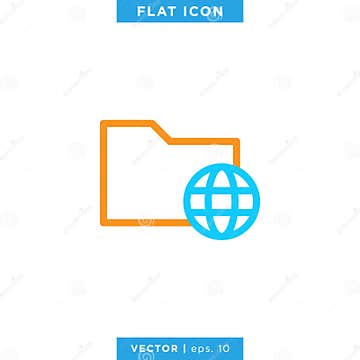 Internet Folder Icon Vector Logo Design Template Stock Vector ...