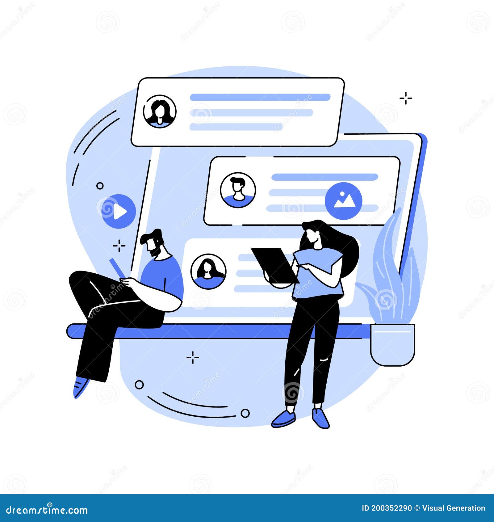 Internet Forum Abstract Concept Vector Illustration. Stock Vector ...