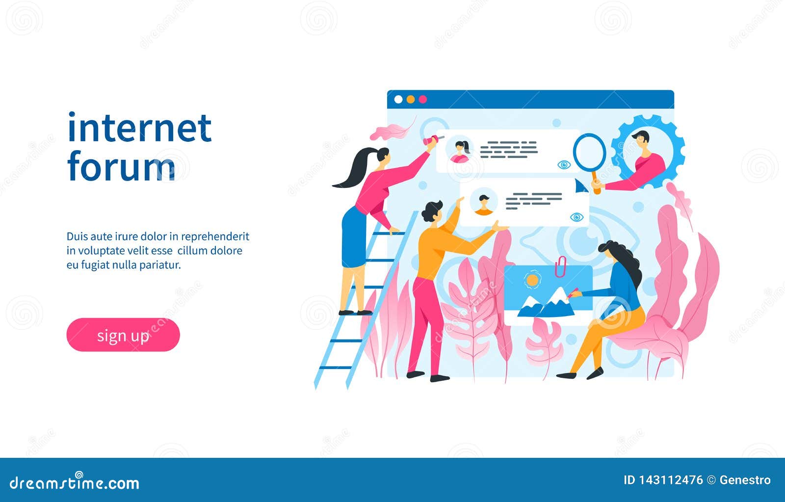 Internet forum template stock vector. Illustration of banner - 143112476