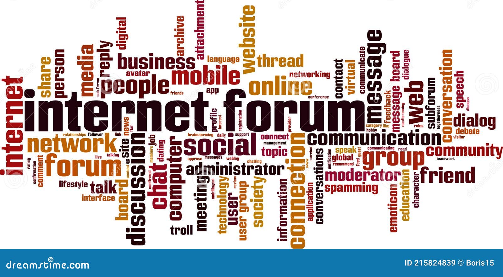 Internet forum word cloud stock vector. Illustration of network - 215824839