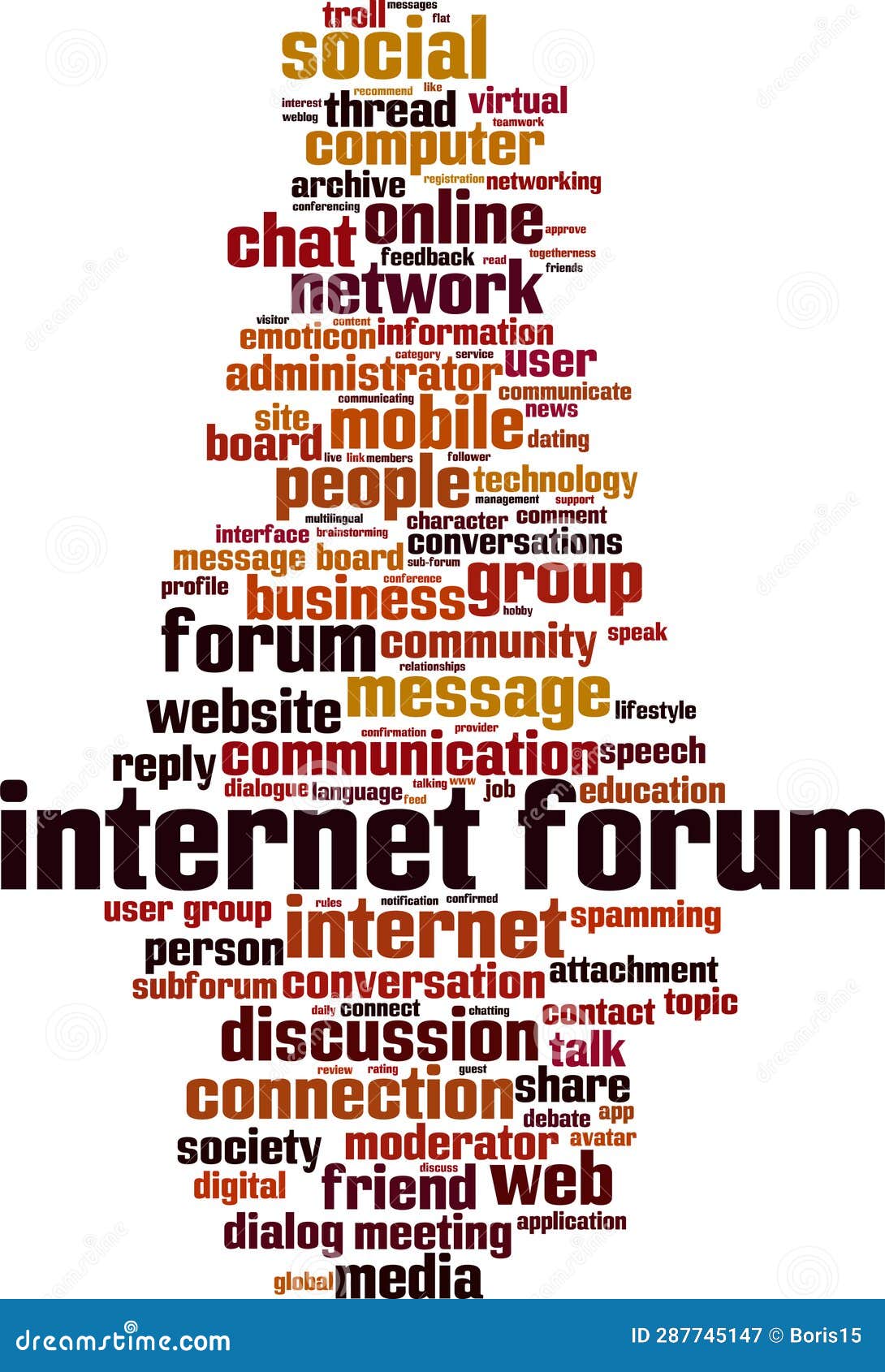 Internet forum word cloud stock vector. Illustration of read - 287745147