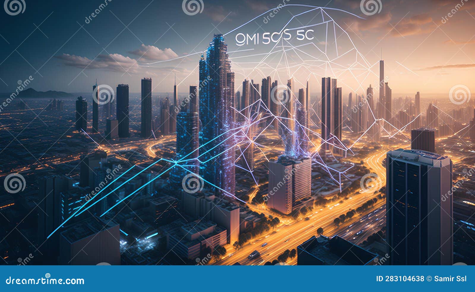 Internet of 5G Network Technology Stock Illustration - Illustration of ...
