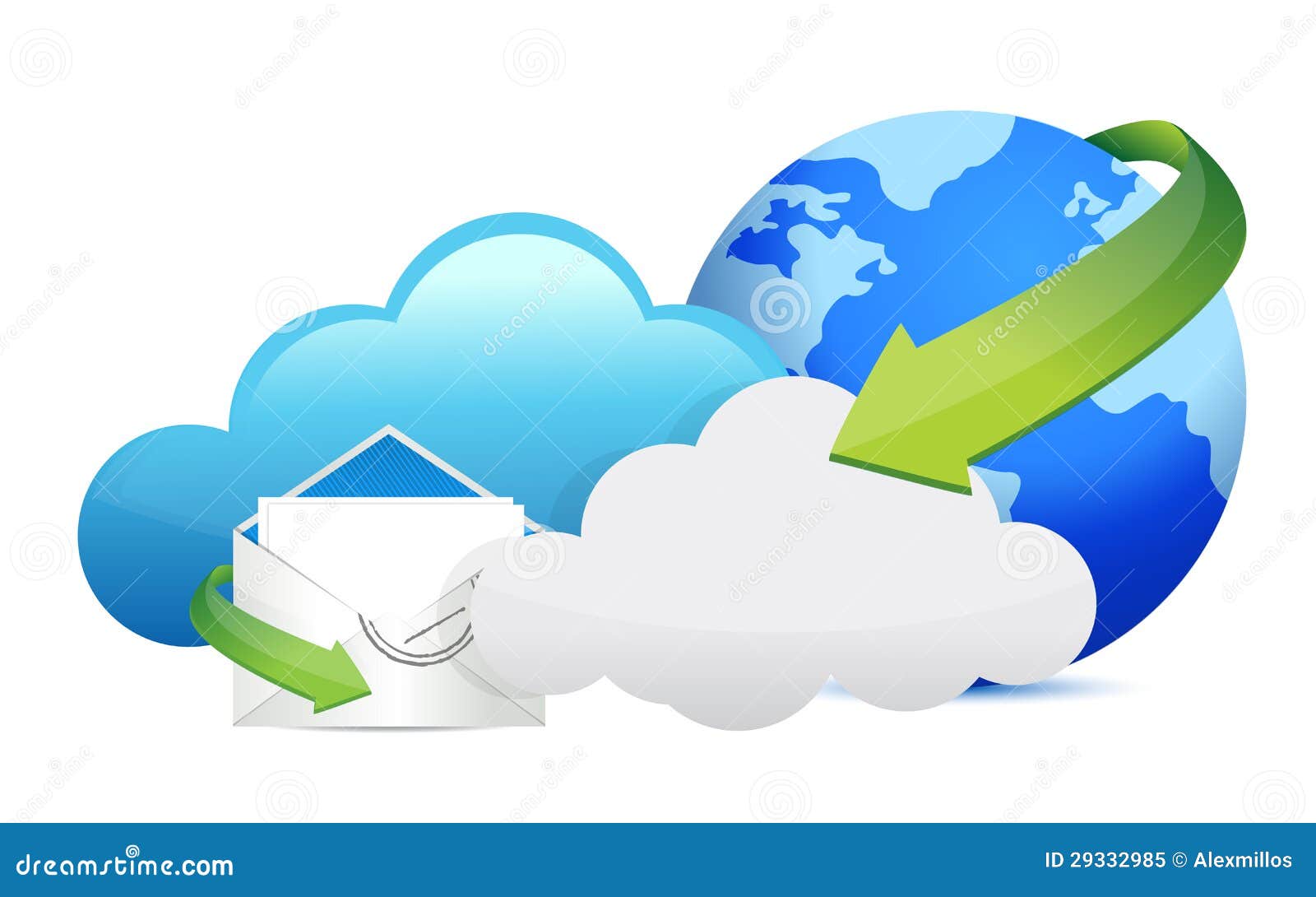 Internet Global Cloud Communication Stock Illustration - Illustration ...