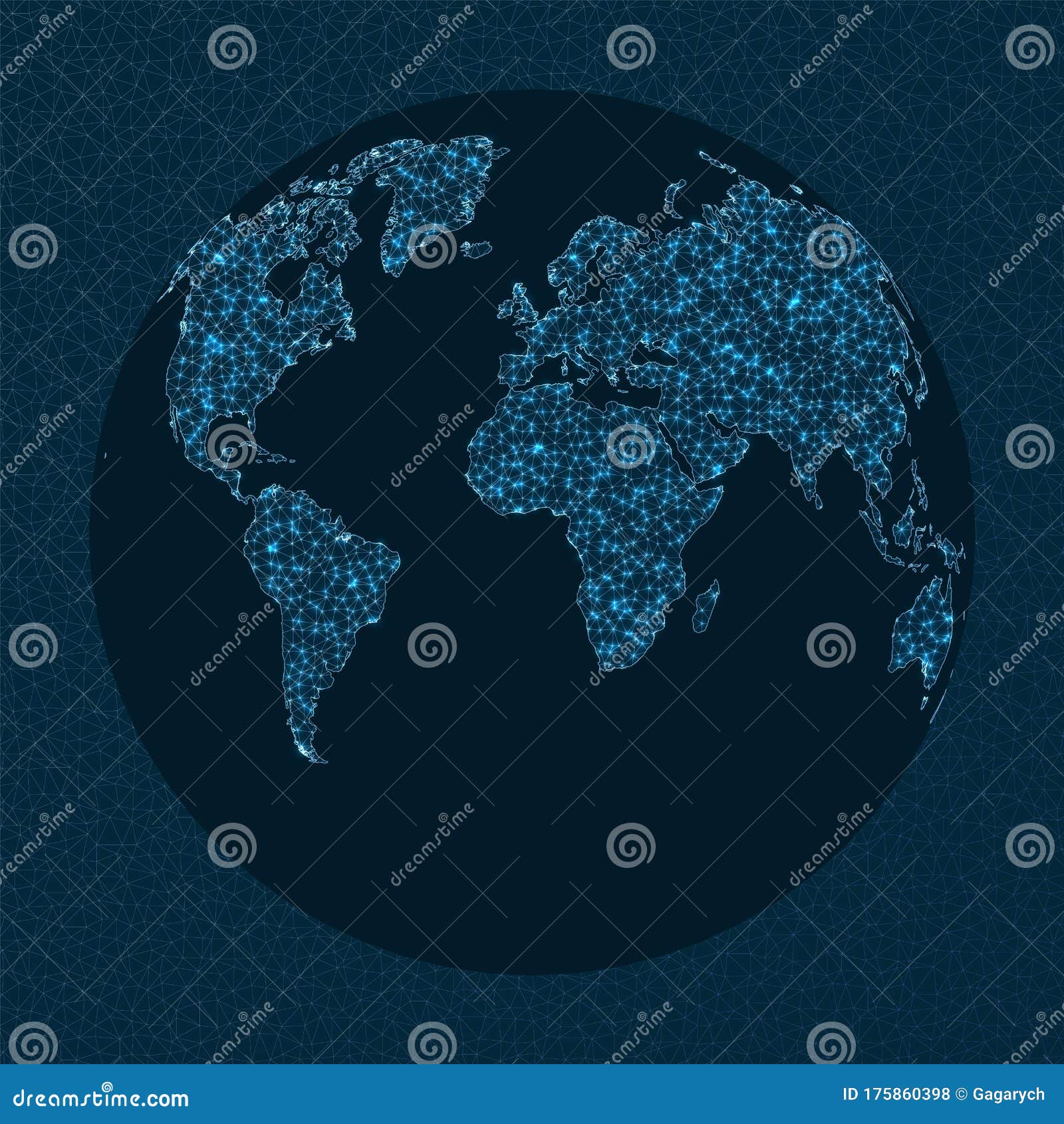 Internet and Global Connections Map. Stock Vector - Illustration of ...