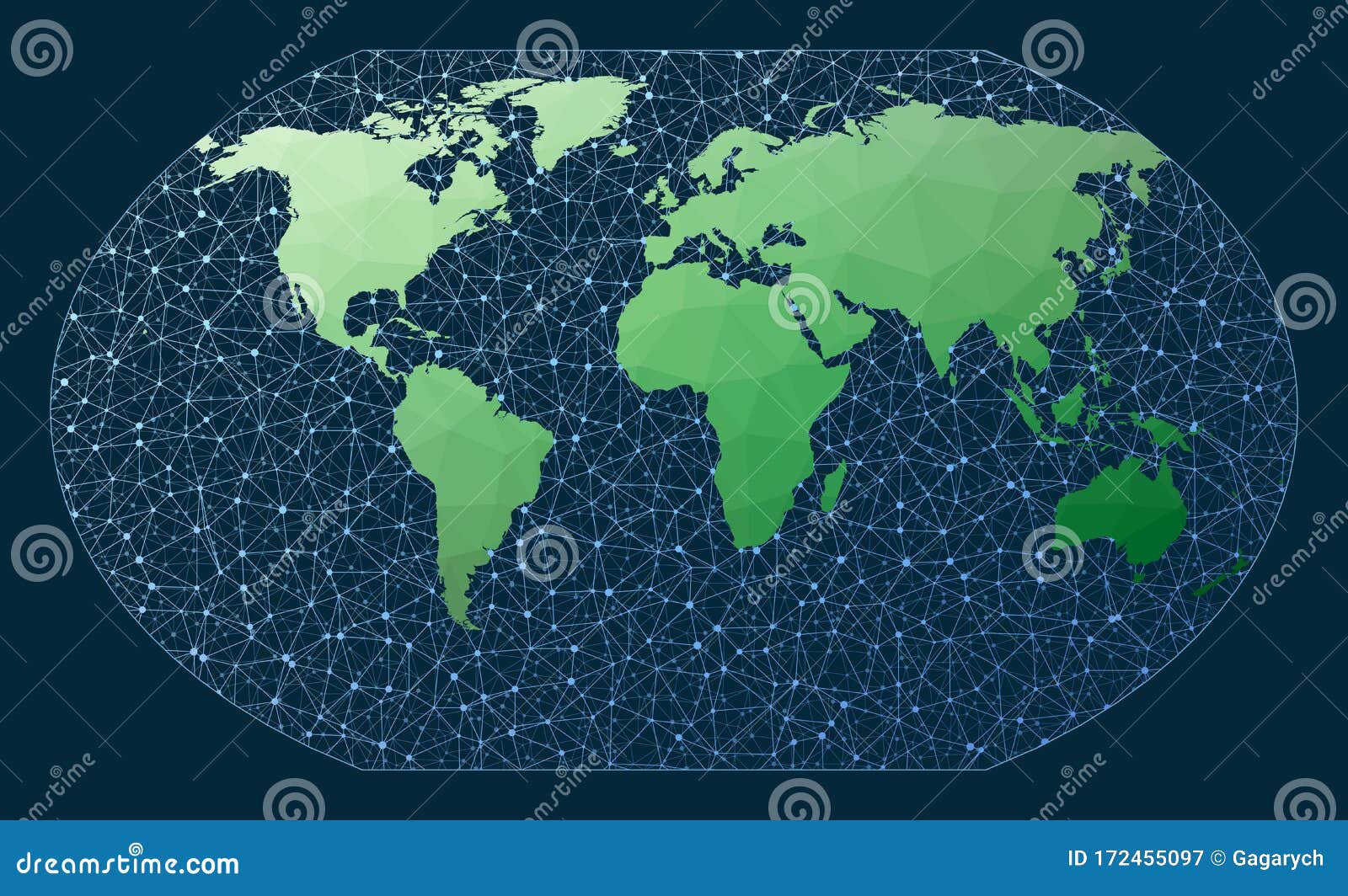 Internet and Global Connections Map. Stock Vector - Illustration of ...