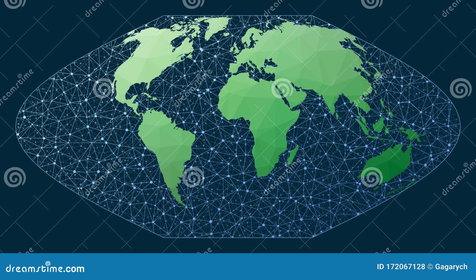Internet and Global Connections Map. Stock Vector - Illustration of ...