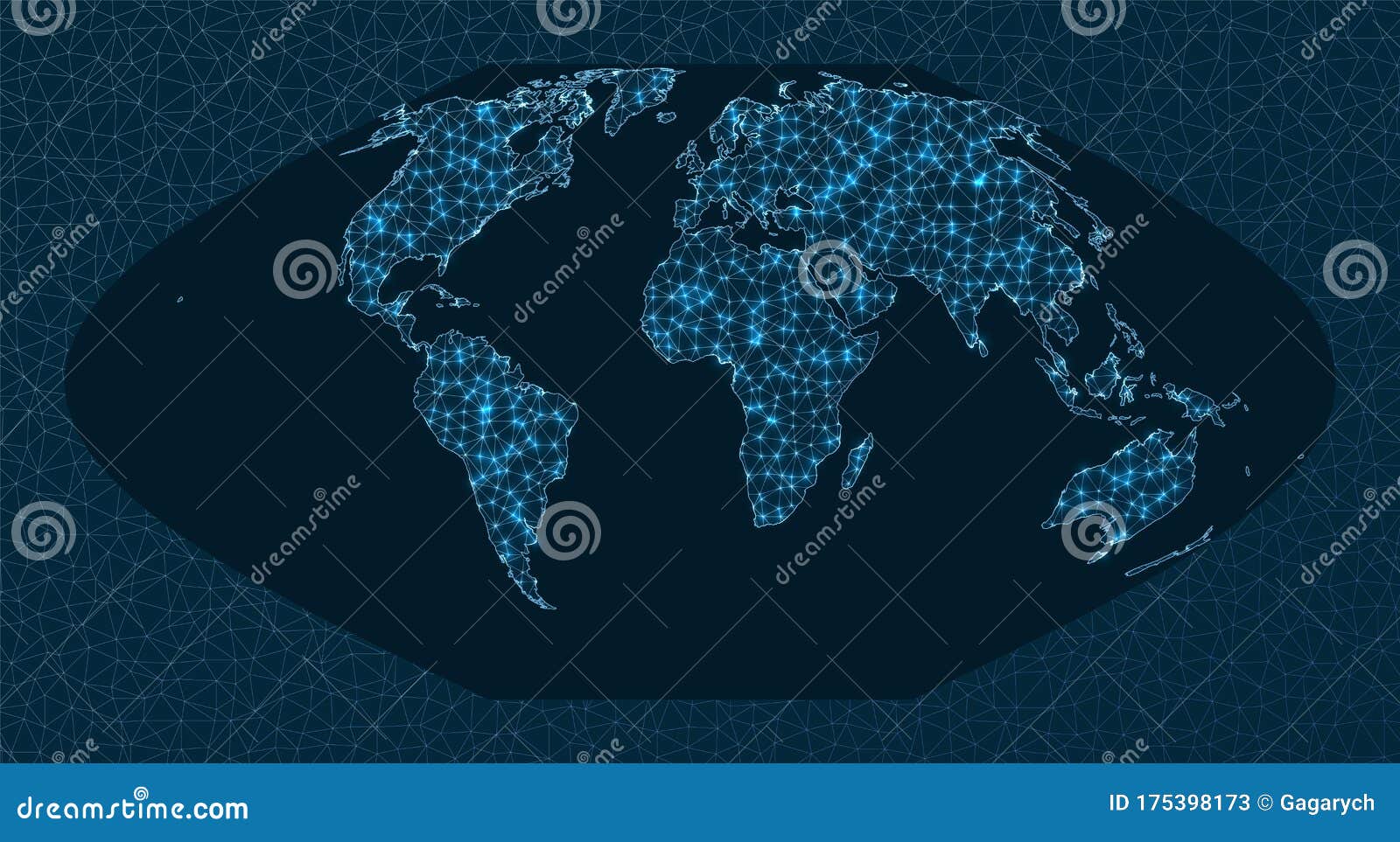 Internet and Global Connections Map. Stock Vector - Illustration of ...