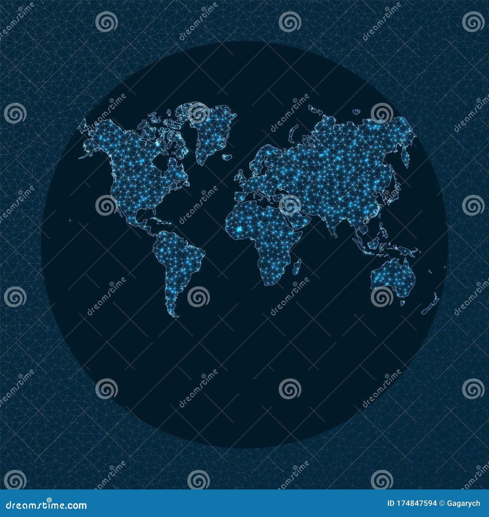 Internet and Global Connections Map. Stock Vector - Illustration of ...