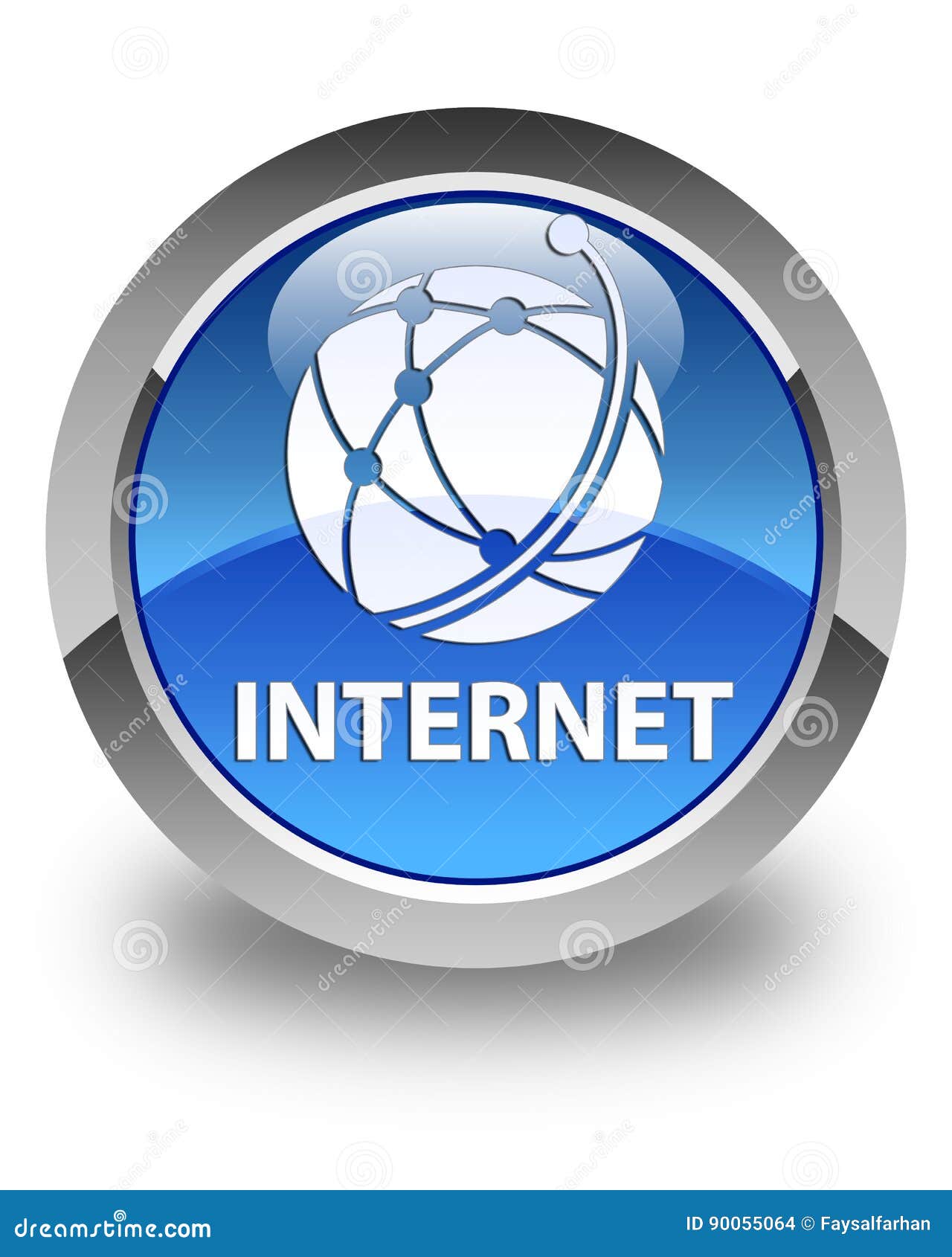 Internet (global Network Icon) Glossy Blue Round Button Stock ...