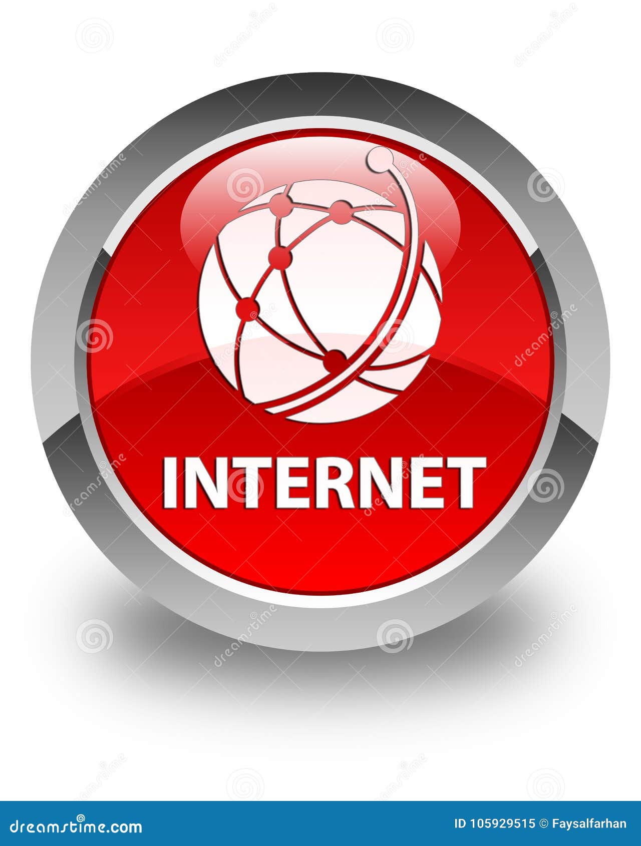 Internet (global Network Icon) Glossy Red Round Button Stock ...