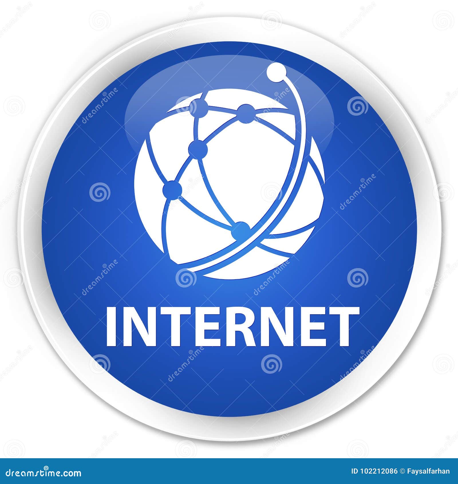 Internet (global Network Icon) Premium Blue Round Button Stock ...
