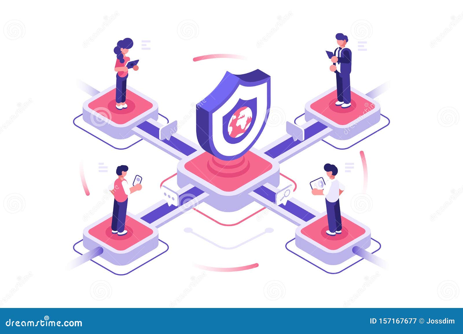 Internet and Global Network Security Stock Illustration - Illustration ...