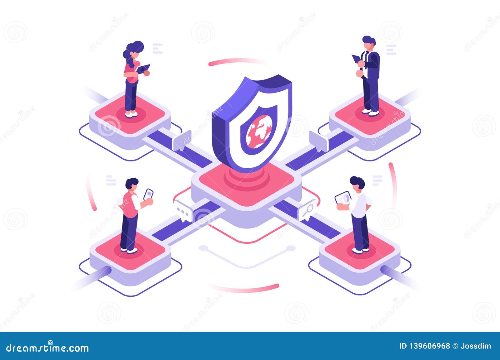 Internet and Global Network Security Stock Vector - Illustration of ...