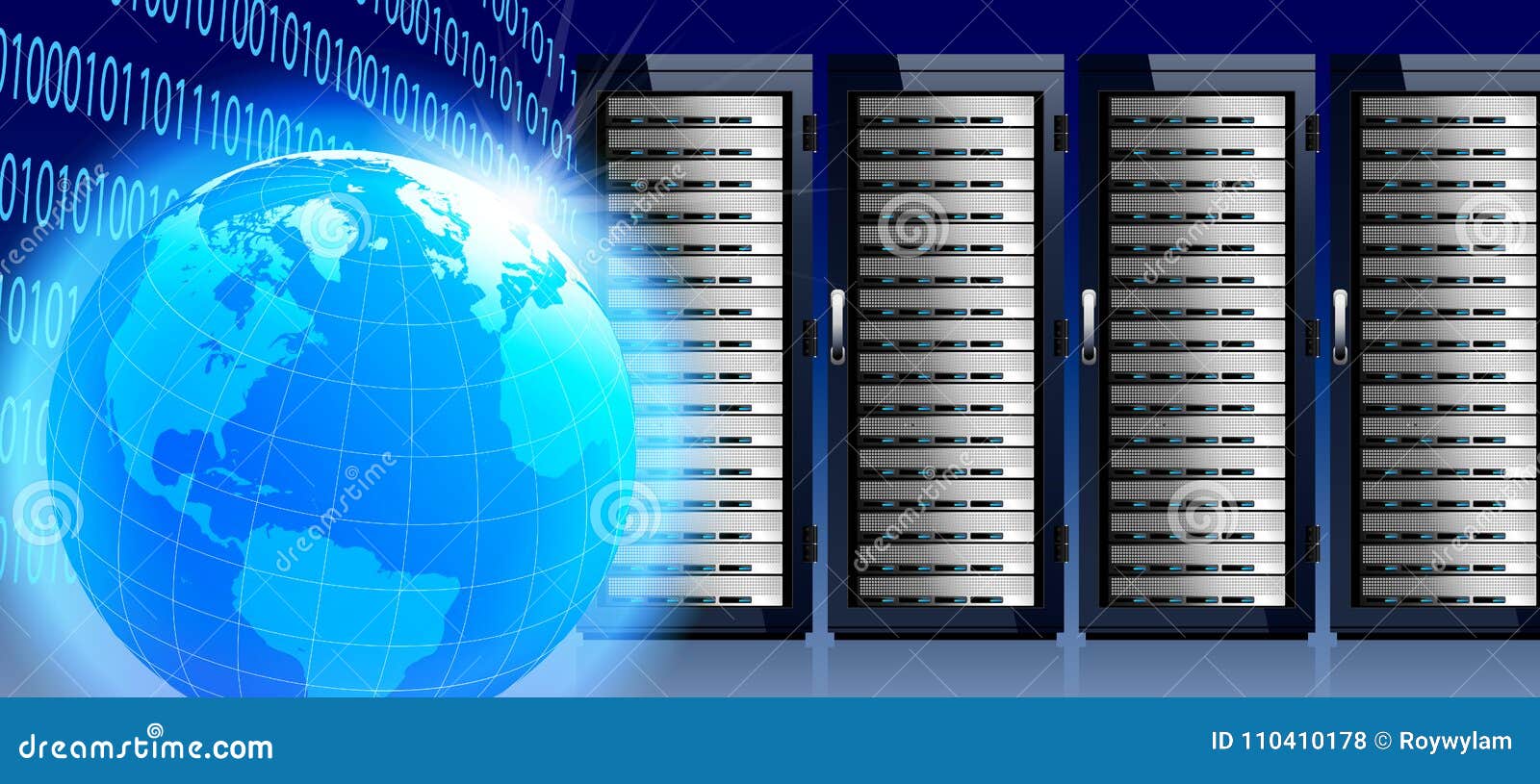 Communications Around the Globe with World and Servers Stock Vector ...