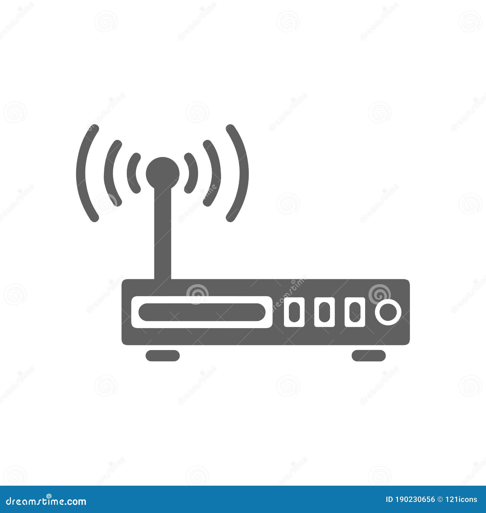 Internet, Gray Color WiFi Router Icon Stock Vector - Illustration of ...