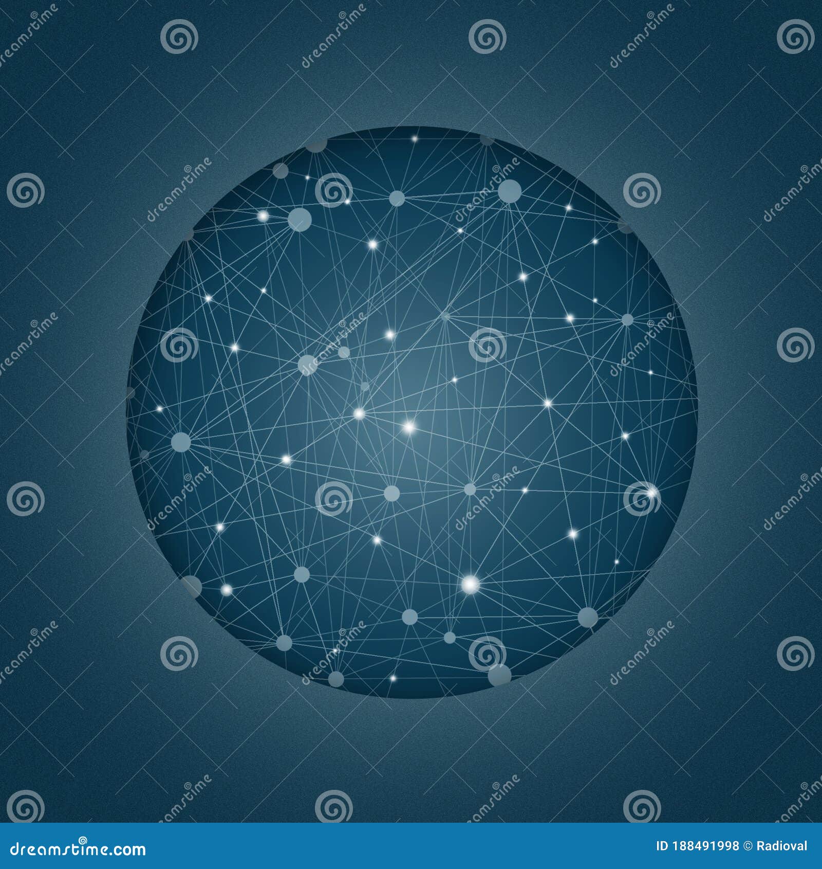 Internet Grid in the Form of a Circle on a Dark Background. Copy Space ...