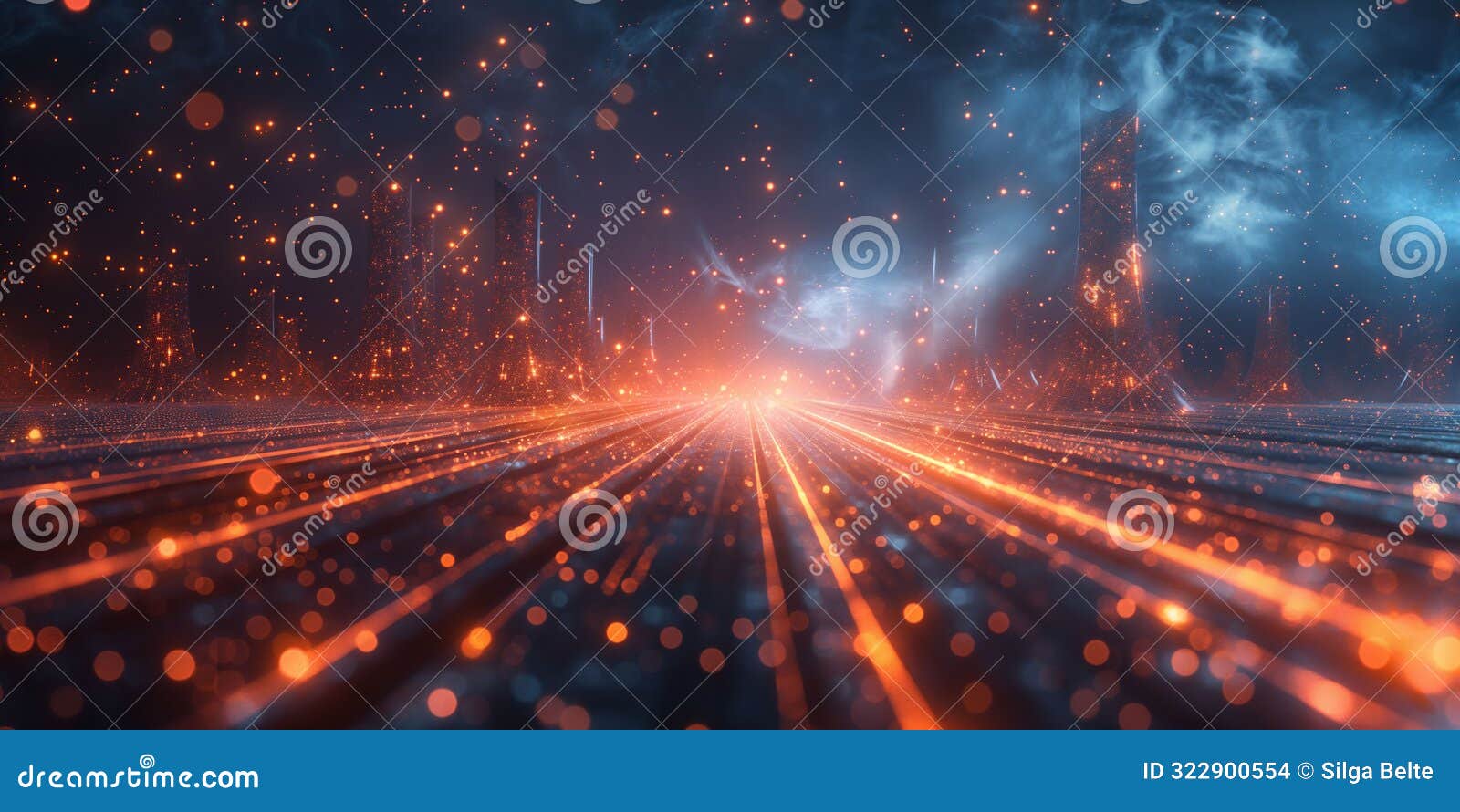 Internet Grid Network Infrastructure in Hyper Connected World. a Night ...