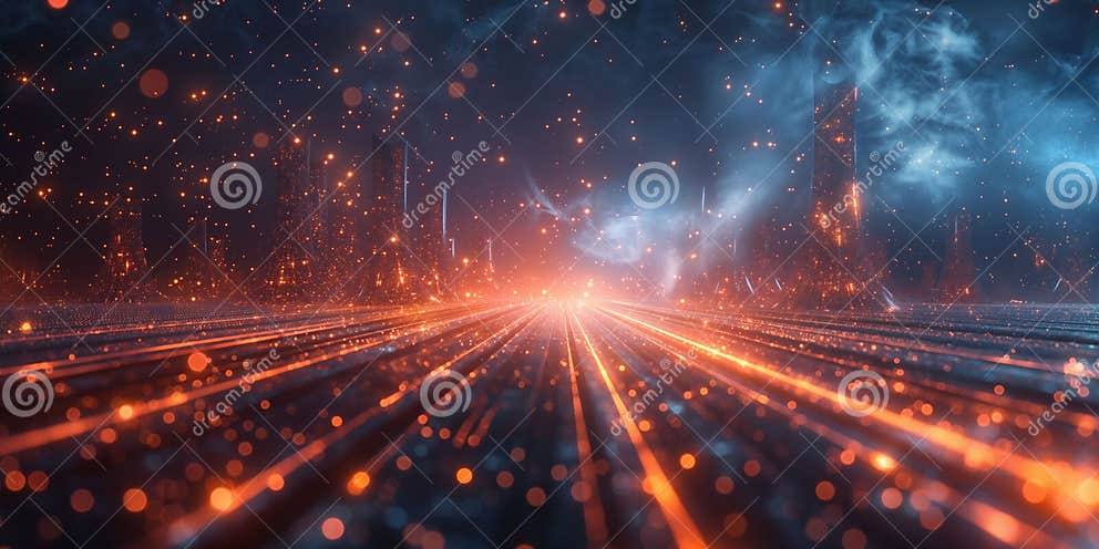 Internet Grid Network Infrastructure in Hyper Connected World. a Night ...