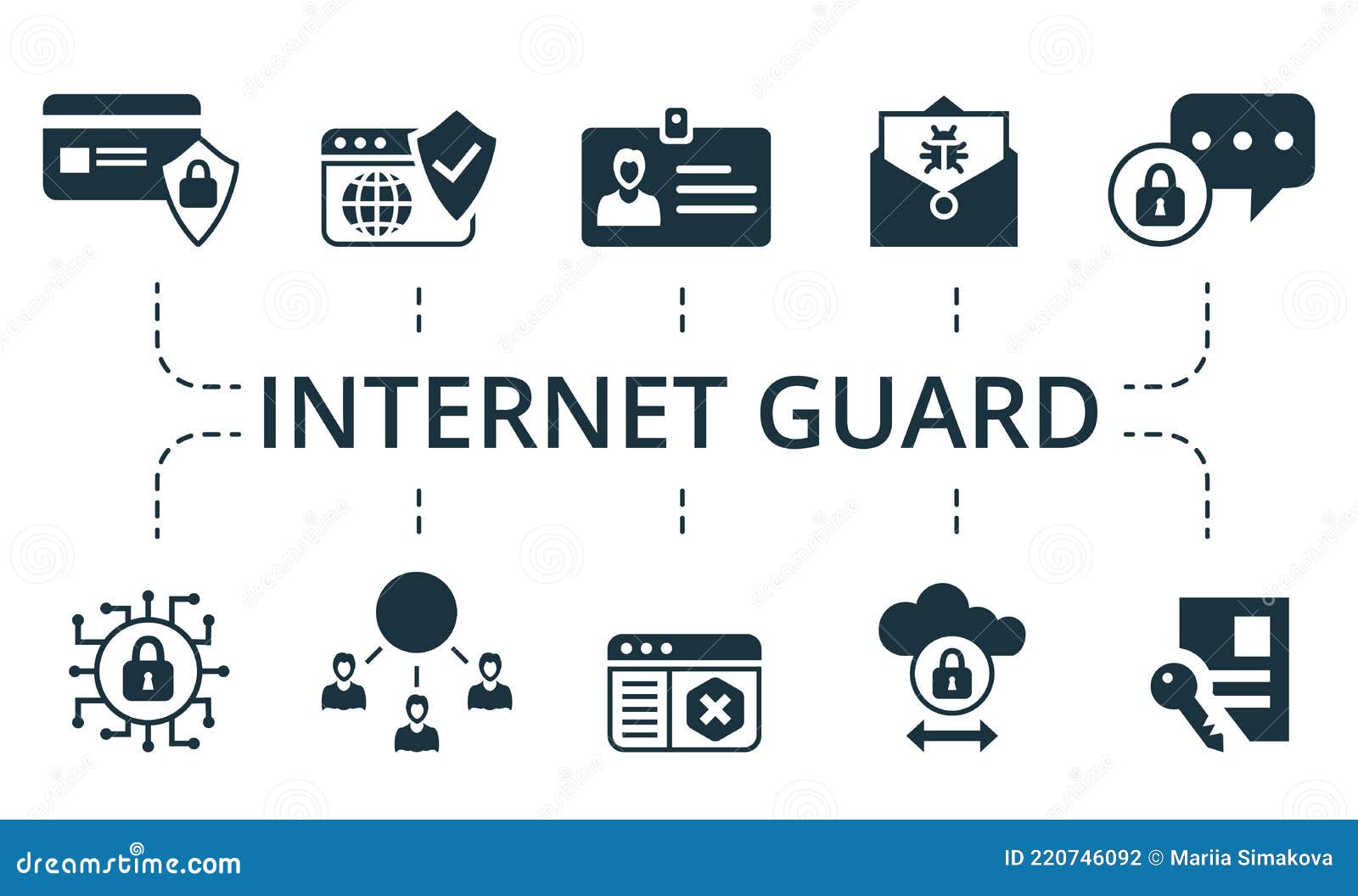 Internet Guard Icon Set. Contains Editable Icons Theme Such As Cyber ...