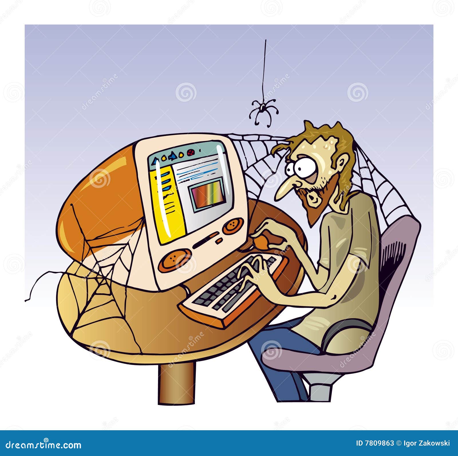 Internet guy stock vector. Illustration of ugly, caricature - 7809863
