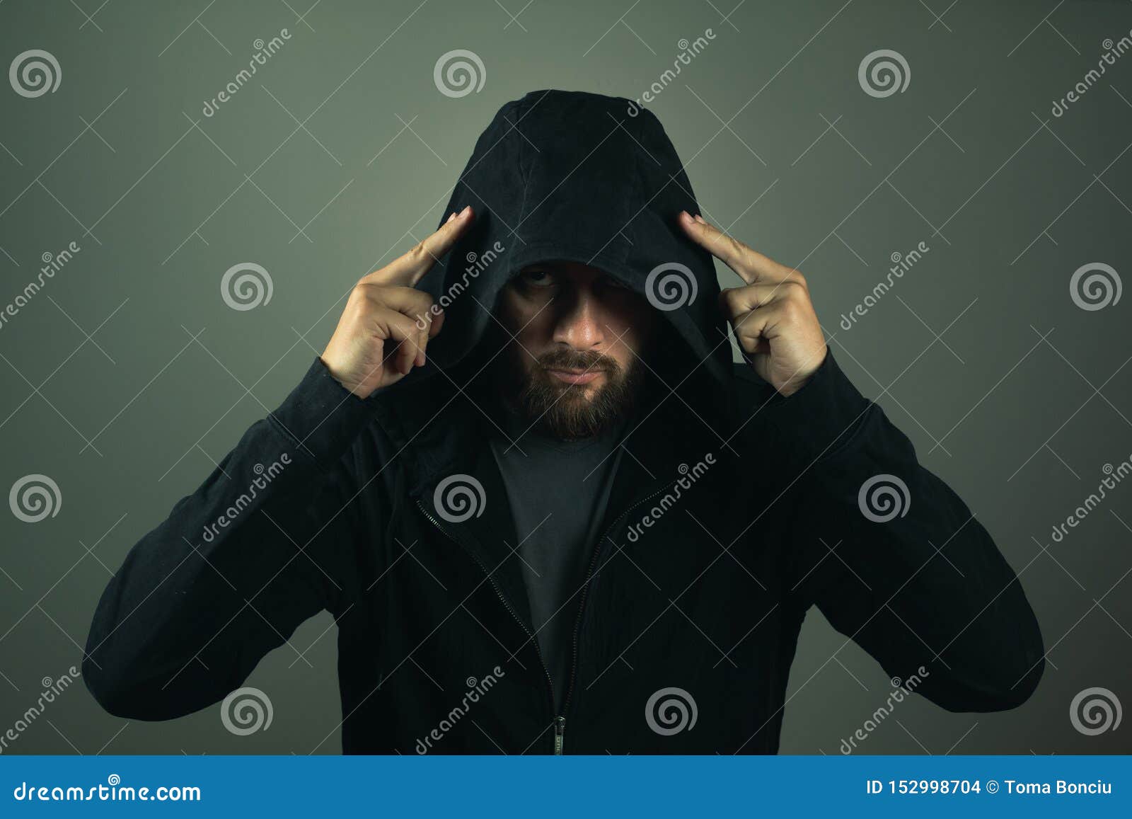Internet Hacker. Man with Hoodie Stock Photo - Image of hooded, hoodie ...