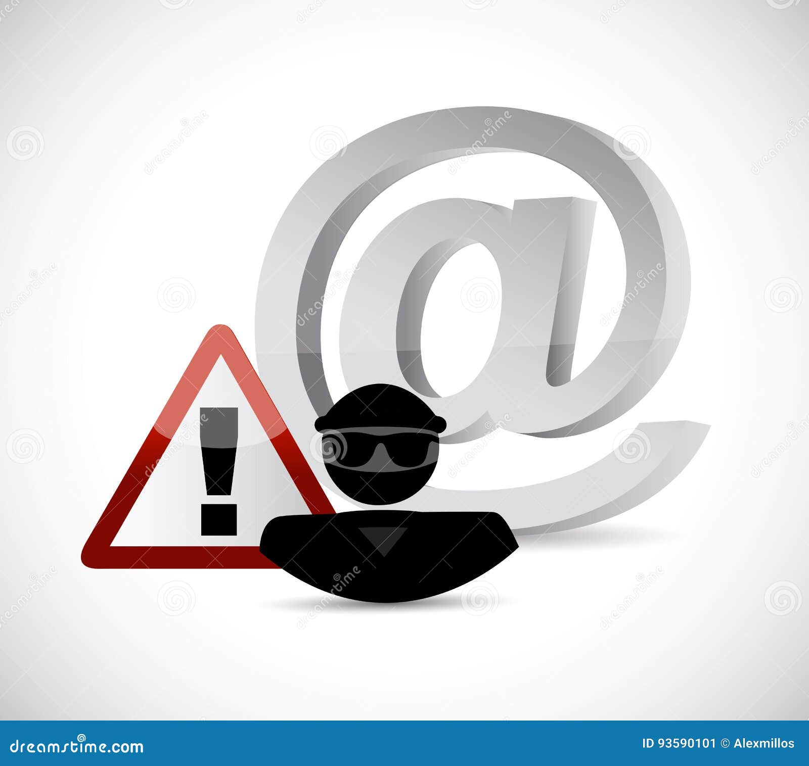 Internet Hacker Warning Sign Concept Stock Illustration - Illustration ...