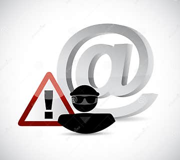Internet Hacker Warning Sign Concept Stock Illustration - Illustration ...