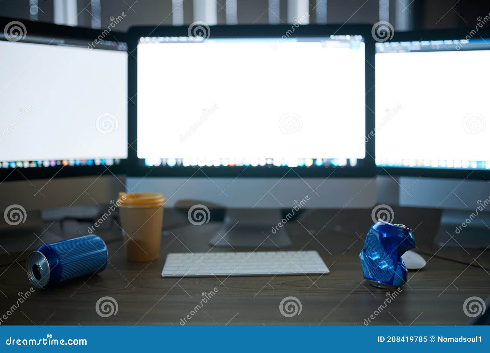 Internet Hacker Workplace in Dark Office, Nobody Stock Image - Image of ...