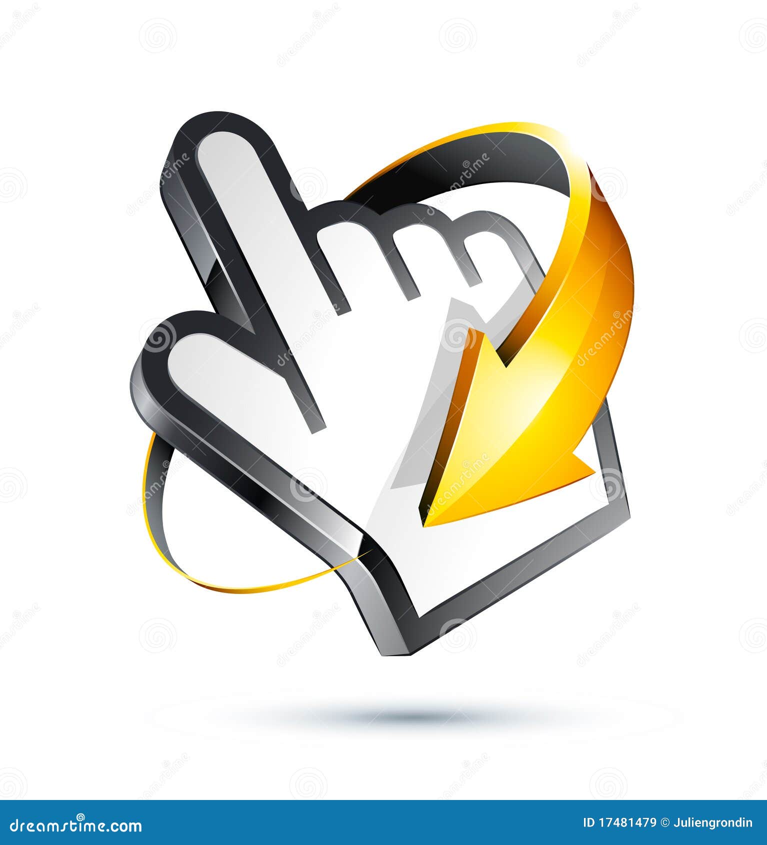 Internet Hand Cursor and Arrow Stock Vector - Illustration of shadow ...