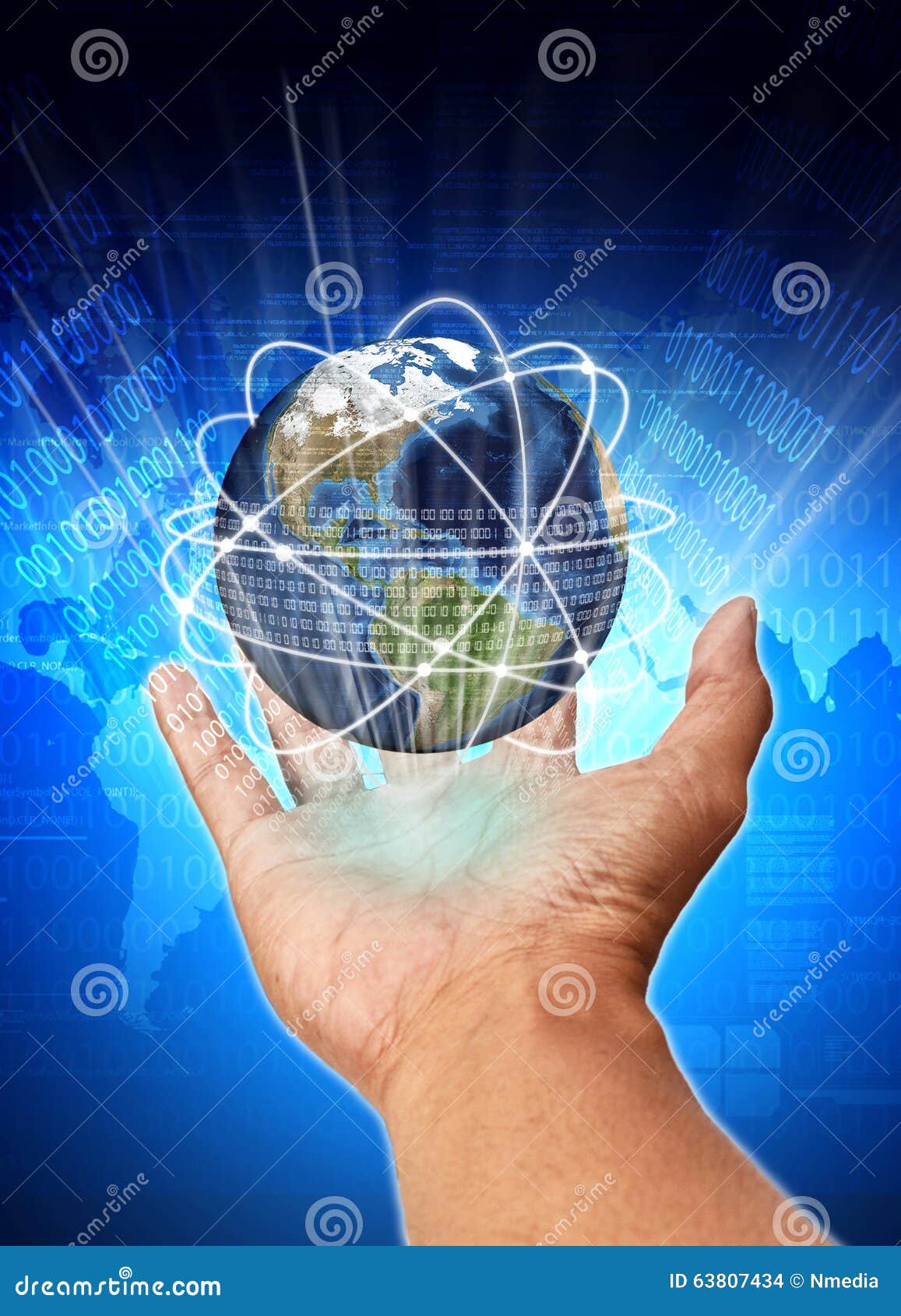 Internet at hand stock photo. Image of digital, globe - 63807434